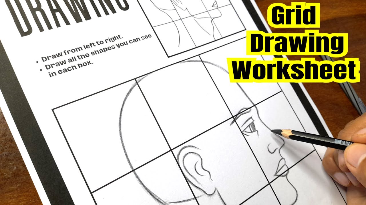 How to draw a Face Grid Method With WORKSHEET (PDF Printable) | Side ...