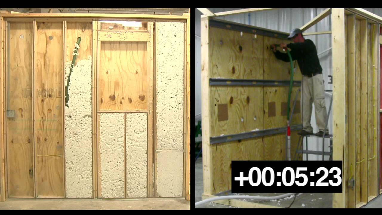 Knauf Insulation EcoFill Wx demonstration - YouTube