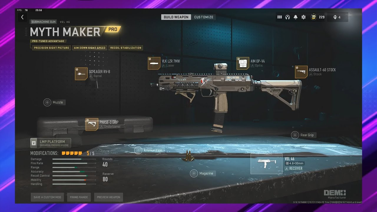 VEL 46 MYTH MAKER (BLUEPRINT BATTLEPASS SO1) - DMZ | WARZONE 2.0 - YouTube