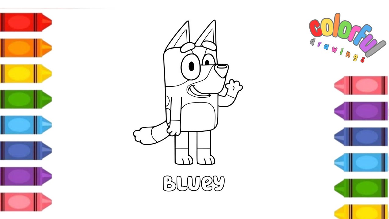 bluey coloring page | learn how to color bluey coloring pages | #bluey ...