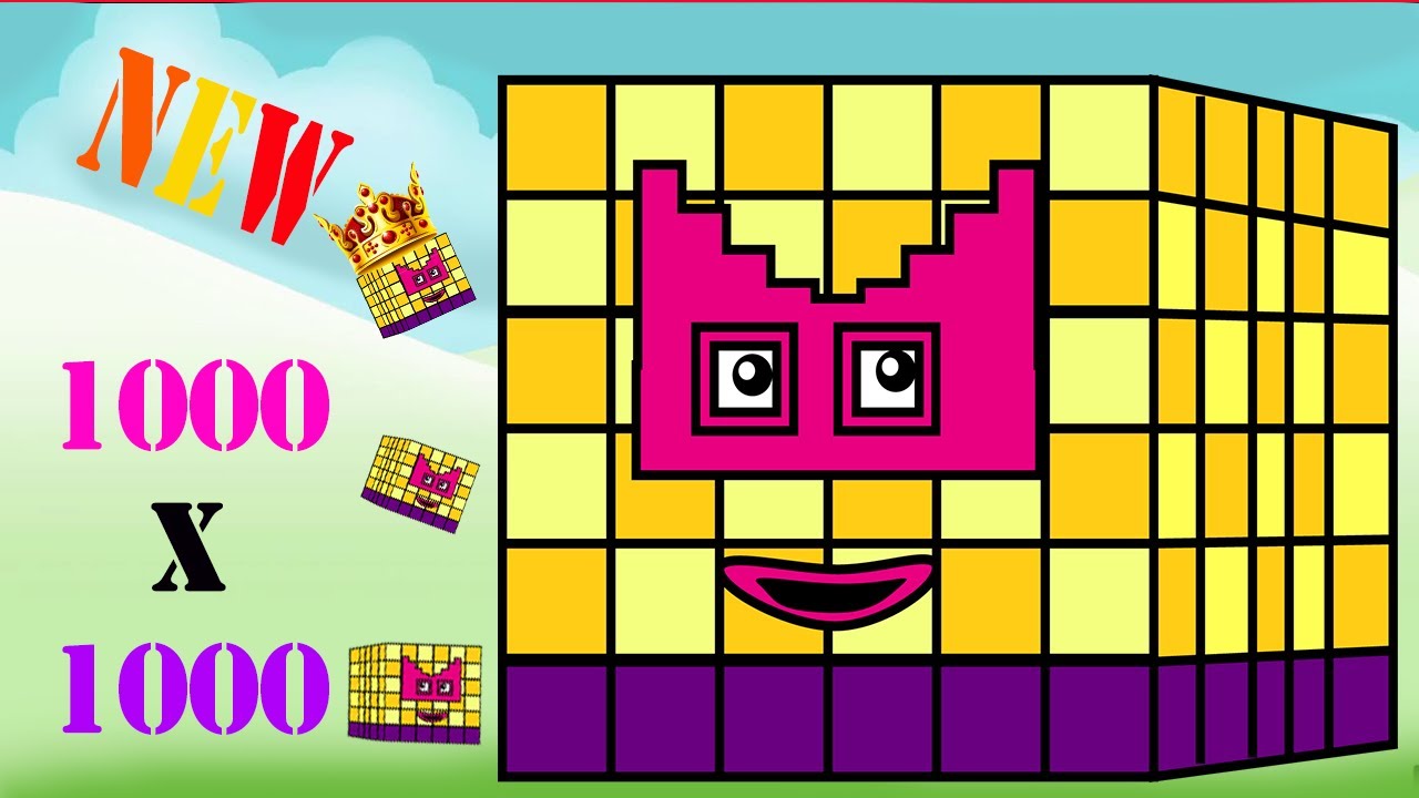 King Numberblocks 1000 x 1000 | 6x6x6 Numbers 216 | 121 Square Club ...