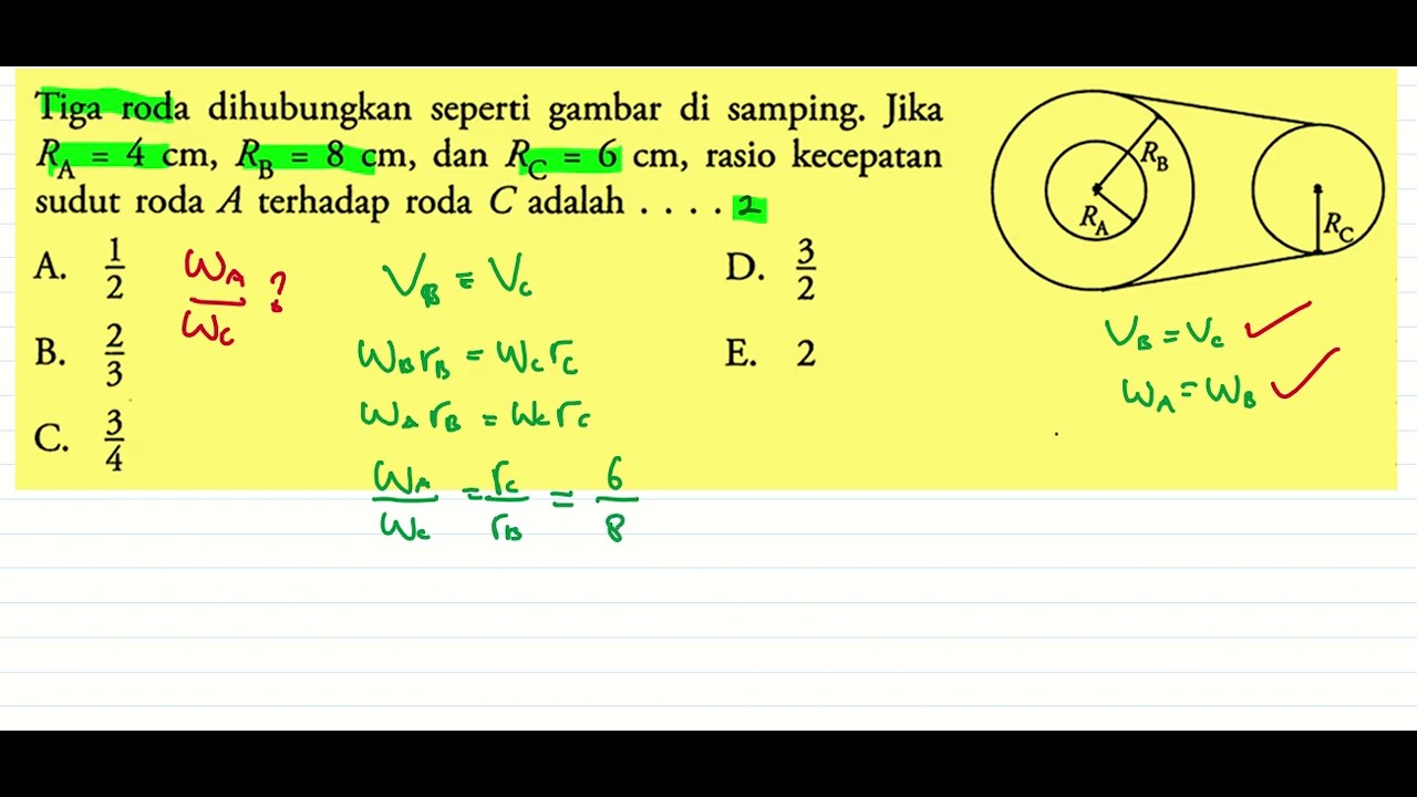 Latihan Soal Hubungan Roda - Roda Gerak Melingkar - YouTube