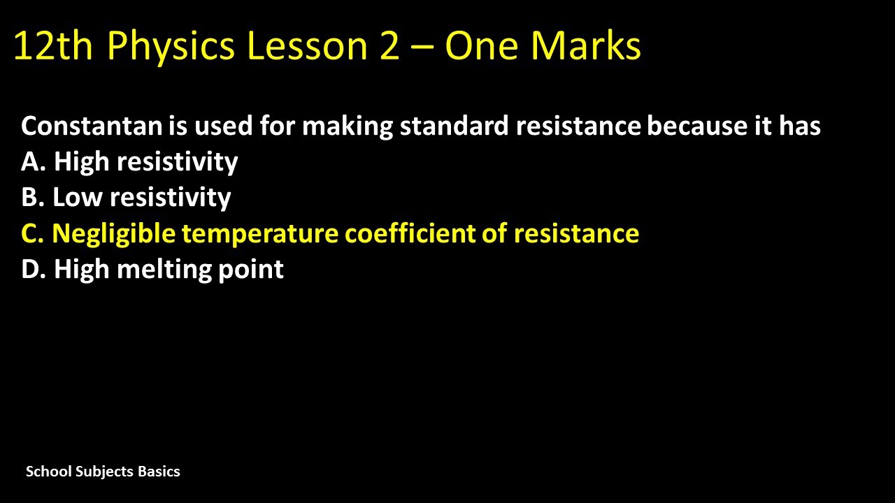 Constantan is used for making standard resistance because it hasA. High ...