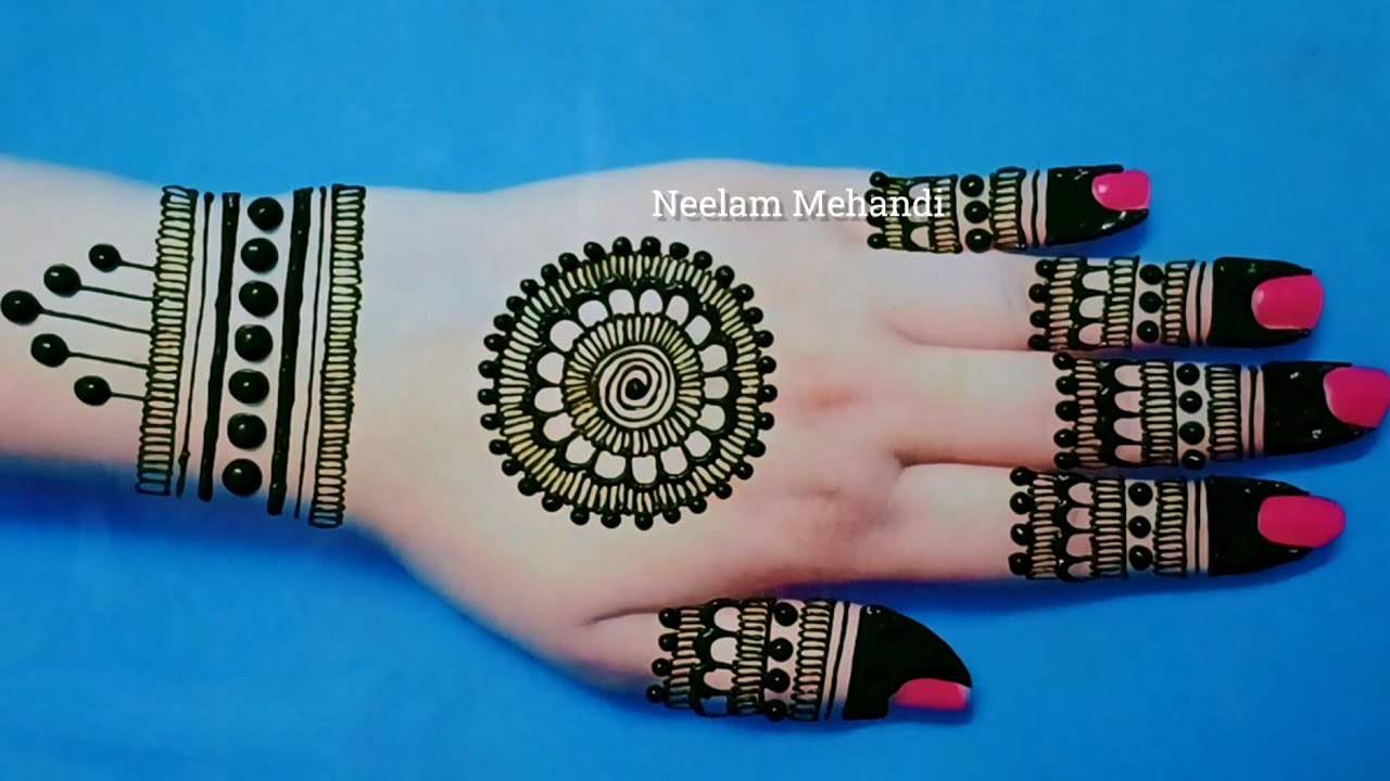 Simple Beautiful Gol Tikki Mehndi Design| Easy Mehandi Ka Design ...