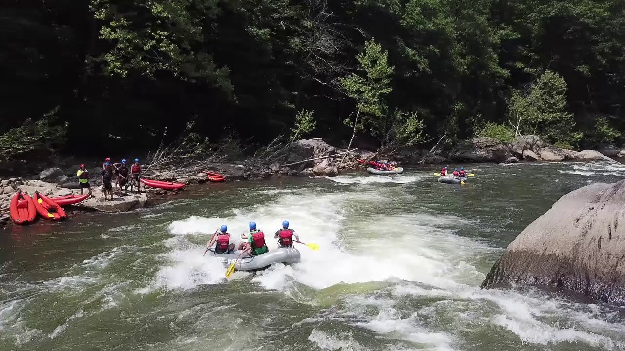 Ohiopyle Whitewater Rafting From Above(Drone!) Youghigheny River - YouTube