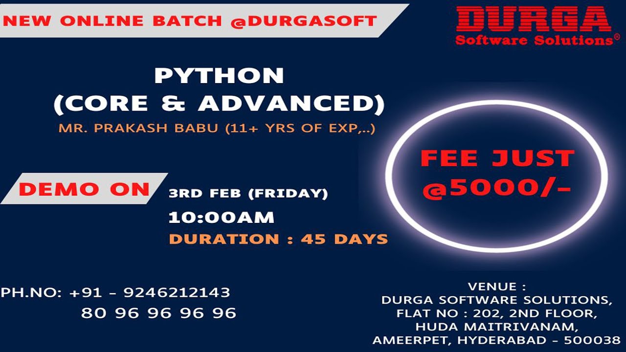 Python Online Training Durgasoft Youtube