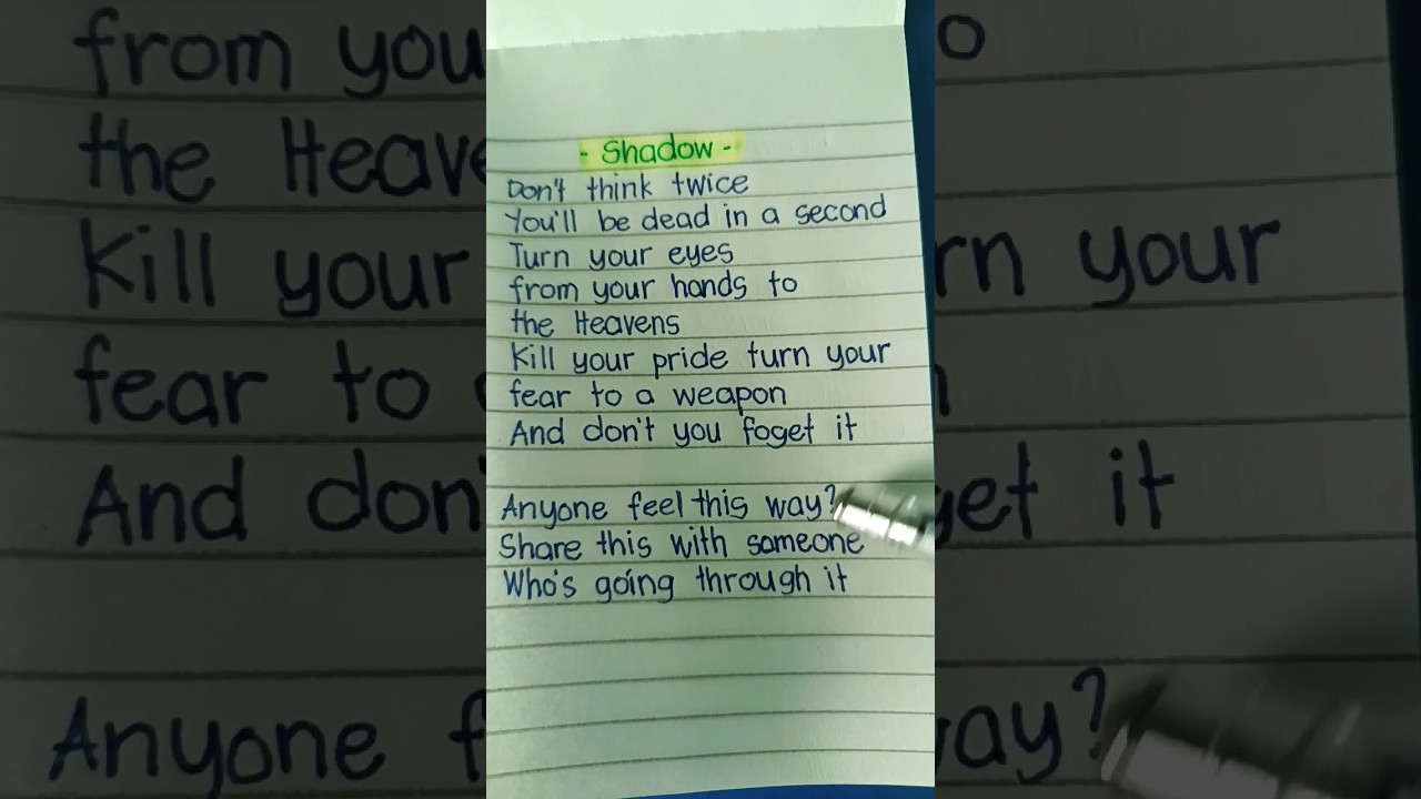 POV: talking to your Anxiety| Shadow lyrics by Livingston #music #song ...