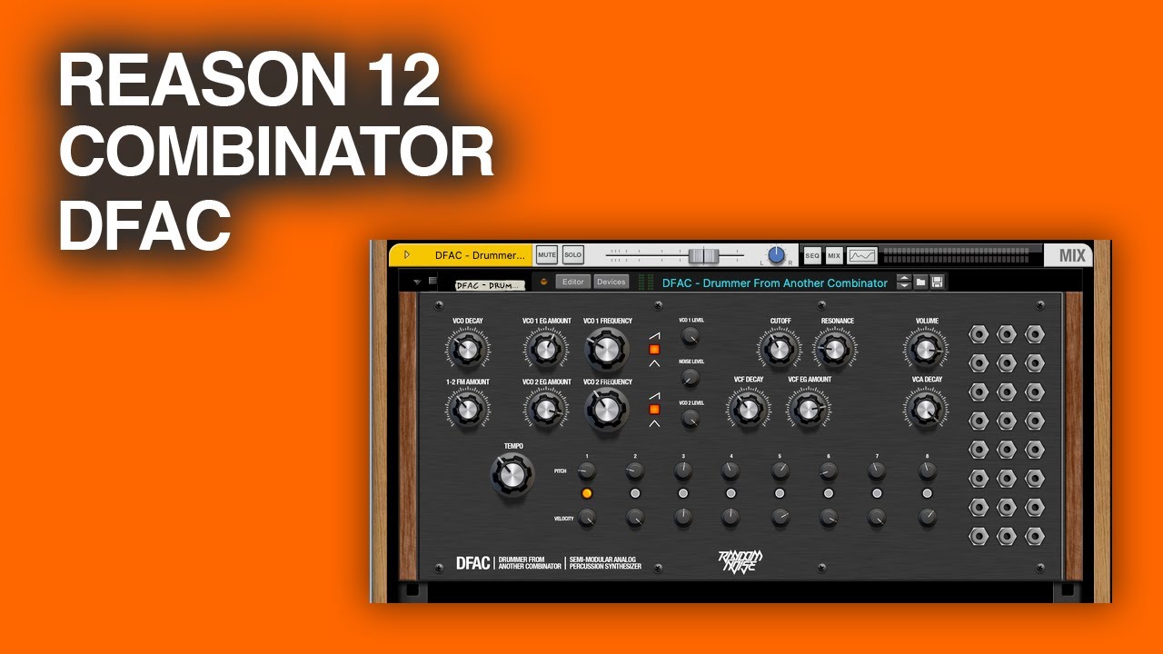 Reason 12 - Combinator DFAC Drummer From Another Combinator - YouTube