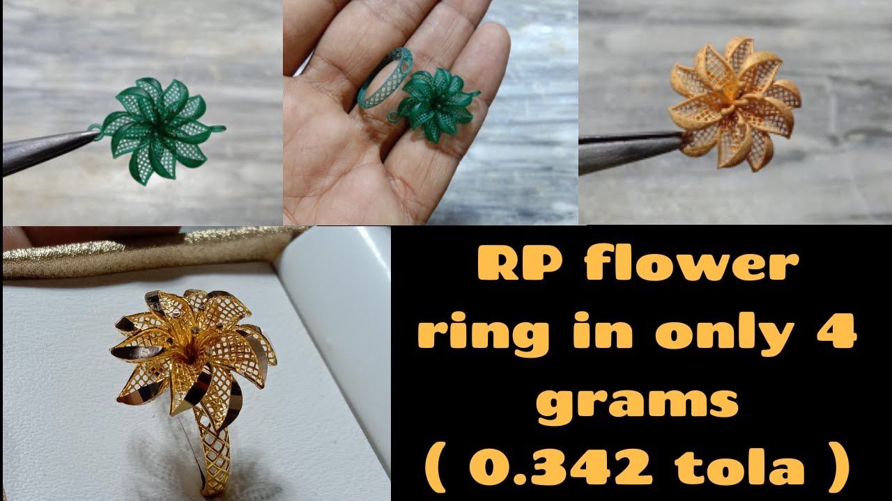 Rp flower ring #rpring #flowerring #fancyring #goldring - YouTube