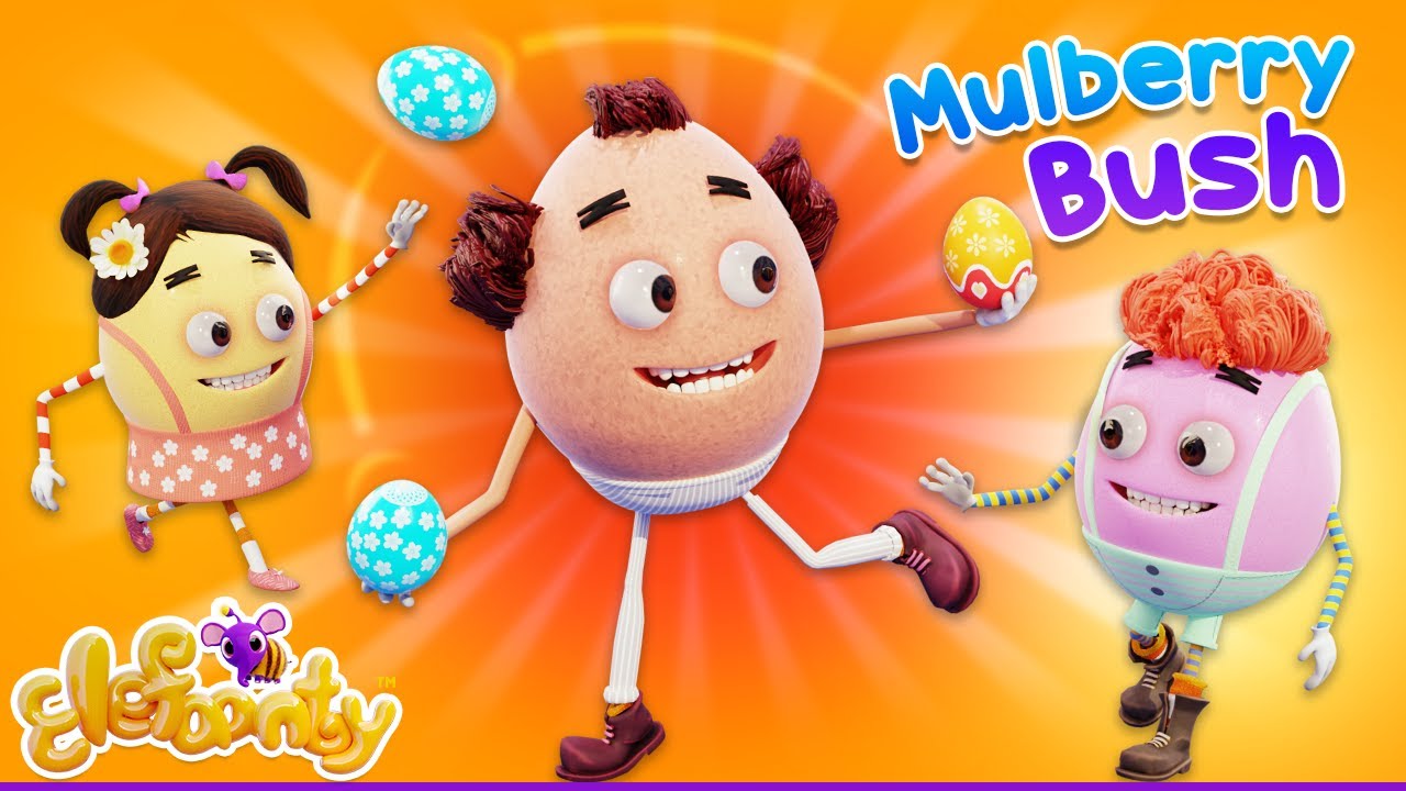 Here We Go Round The Mulberry Bush with Lyrics | Kids Nursery Rhymes ...