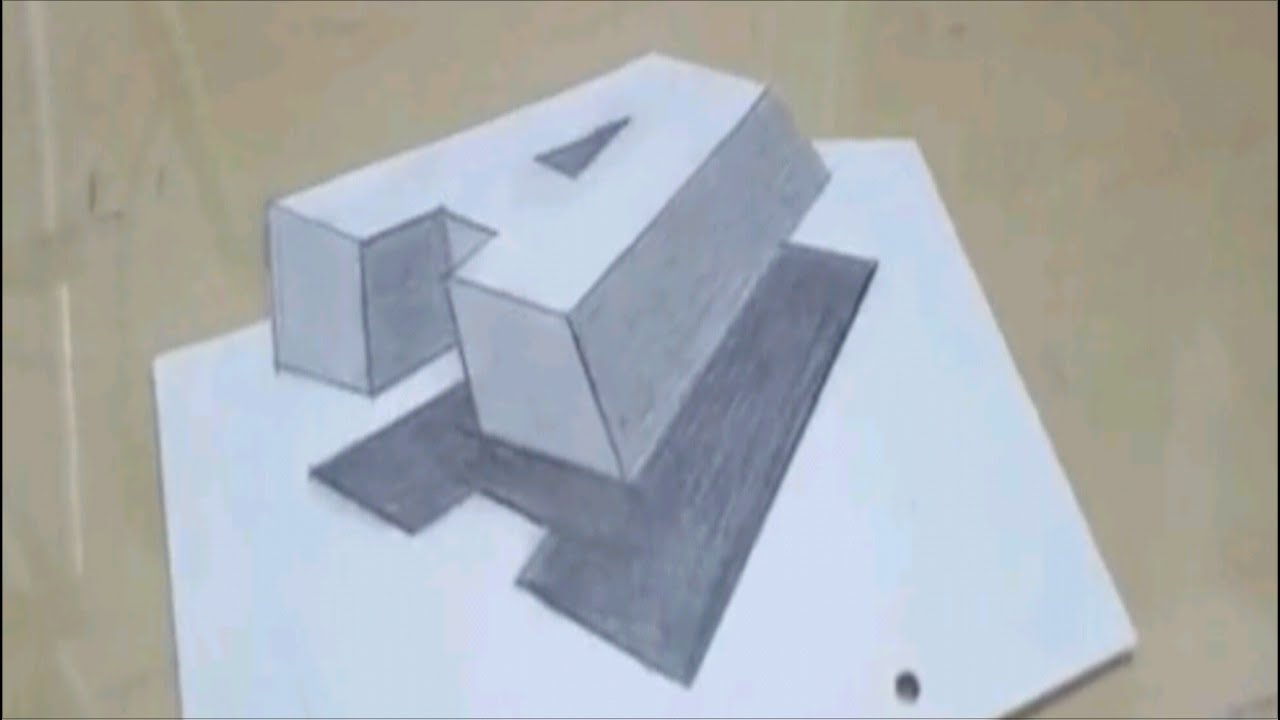 Floating Letter : Simple 3D Drawing 'Trick Art' Easy 3d Art Step by ...