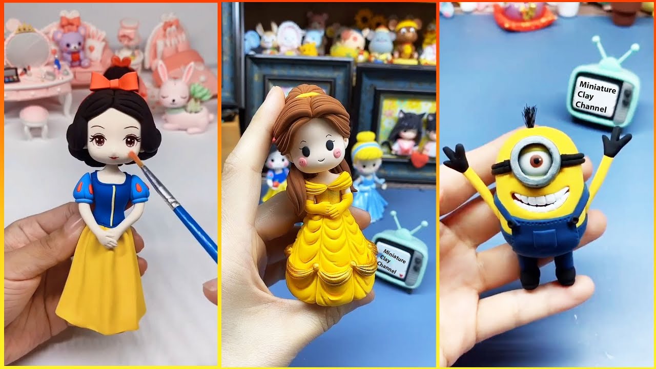 DIY Miniature Clay| DIY cartoon characters out of clay - YouTube