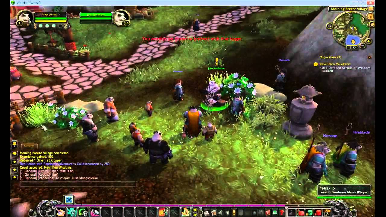 WoW Mists of Pandaria Beta Pandaren starting area part 4 an hour of ...