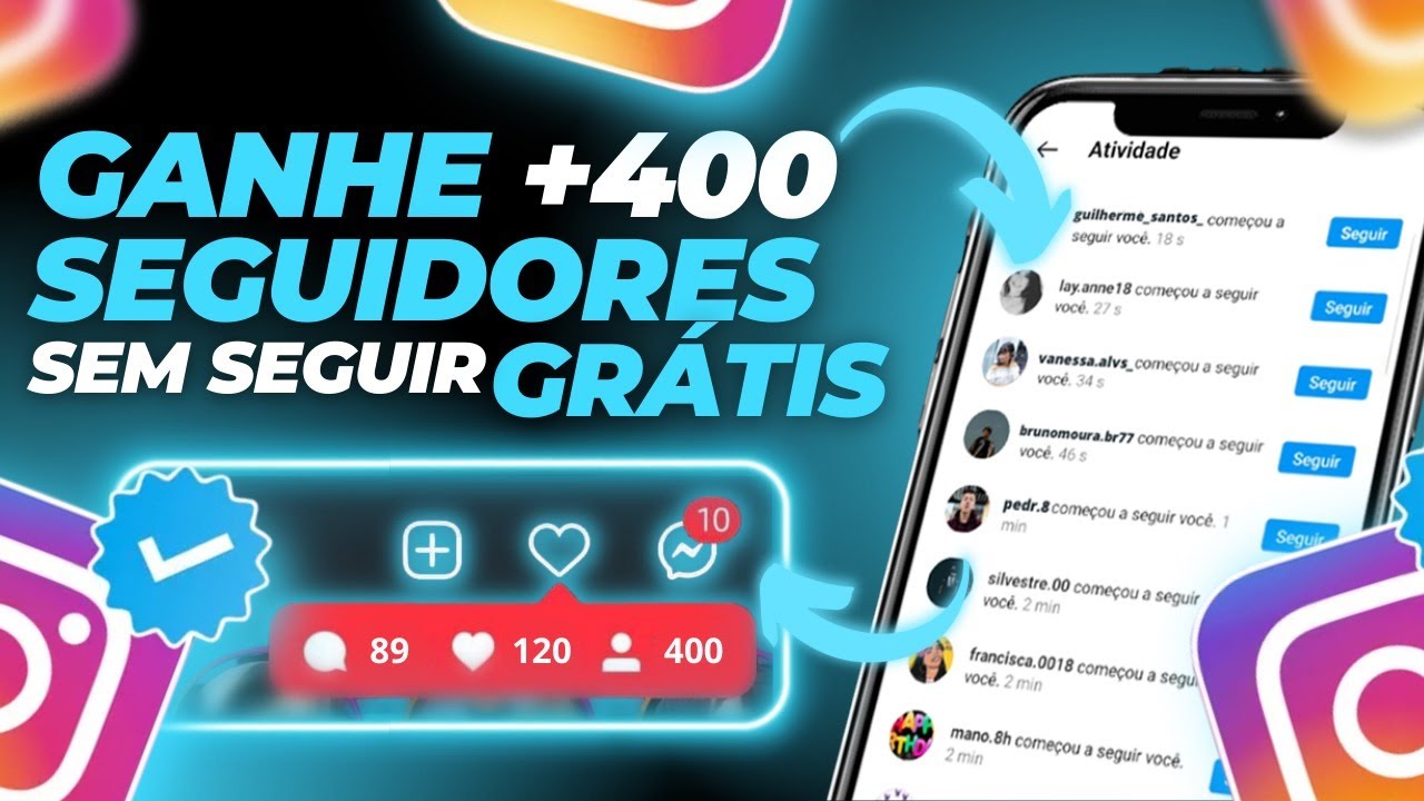 COMO GANHAR +400 SEGUIDORES NO INSTAGRAM COM UM CLIQUE (SEM APP SEM ...