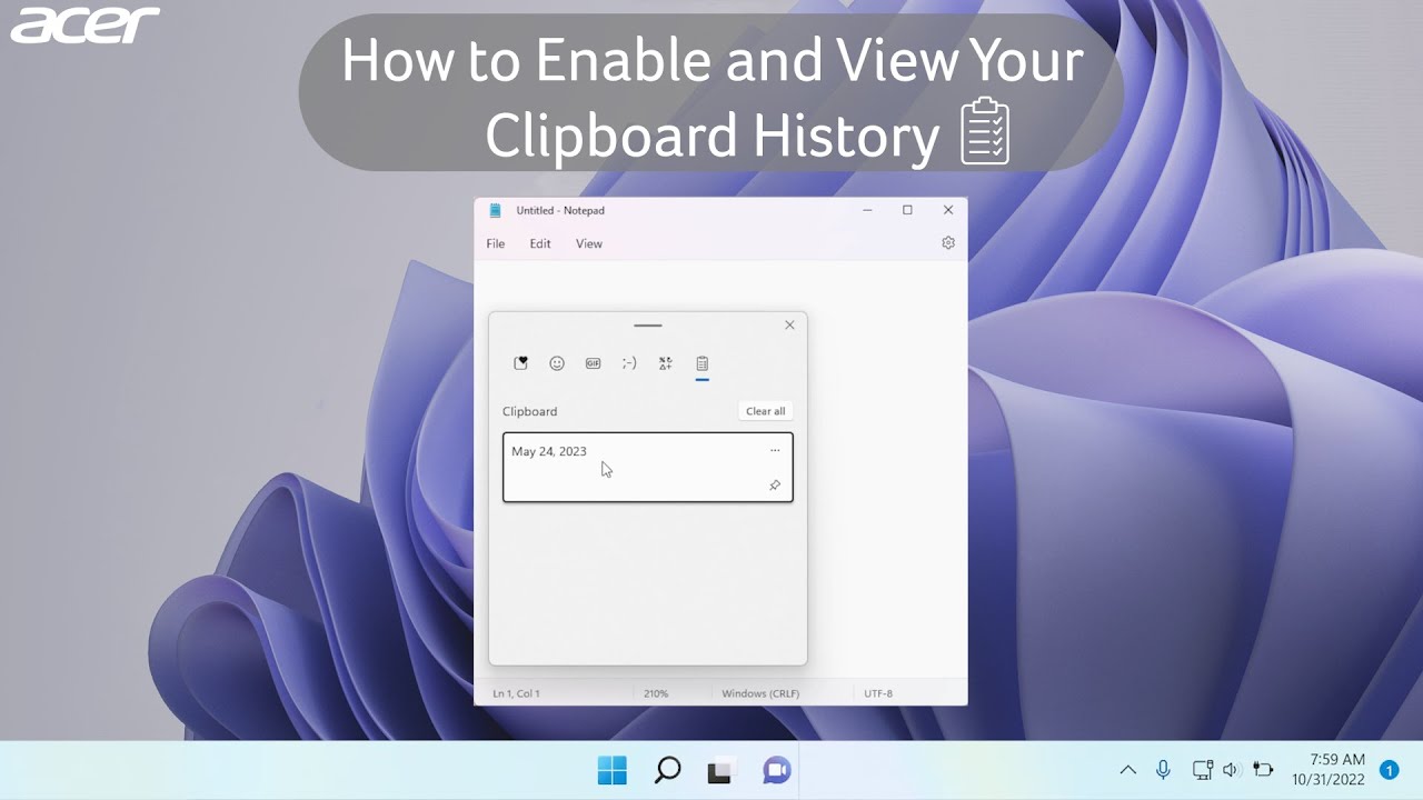 How to Enable and View Your Clipboard History in #Windows11 - YouTube