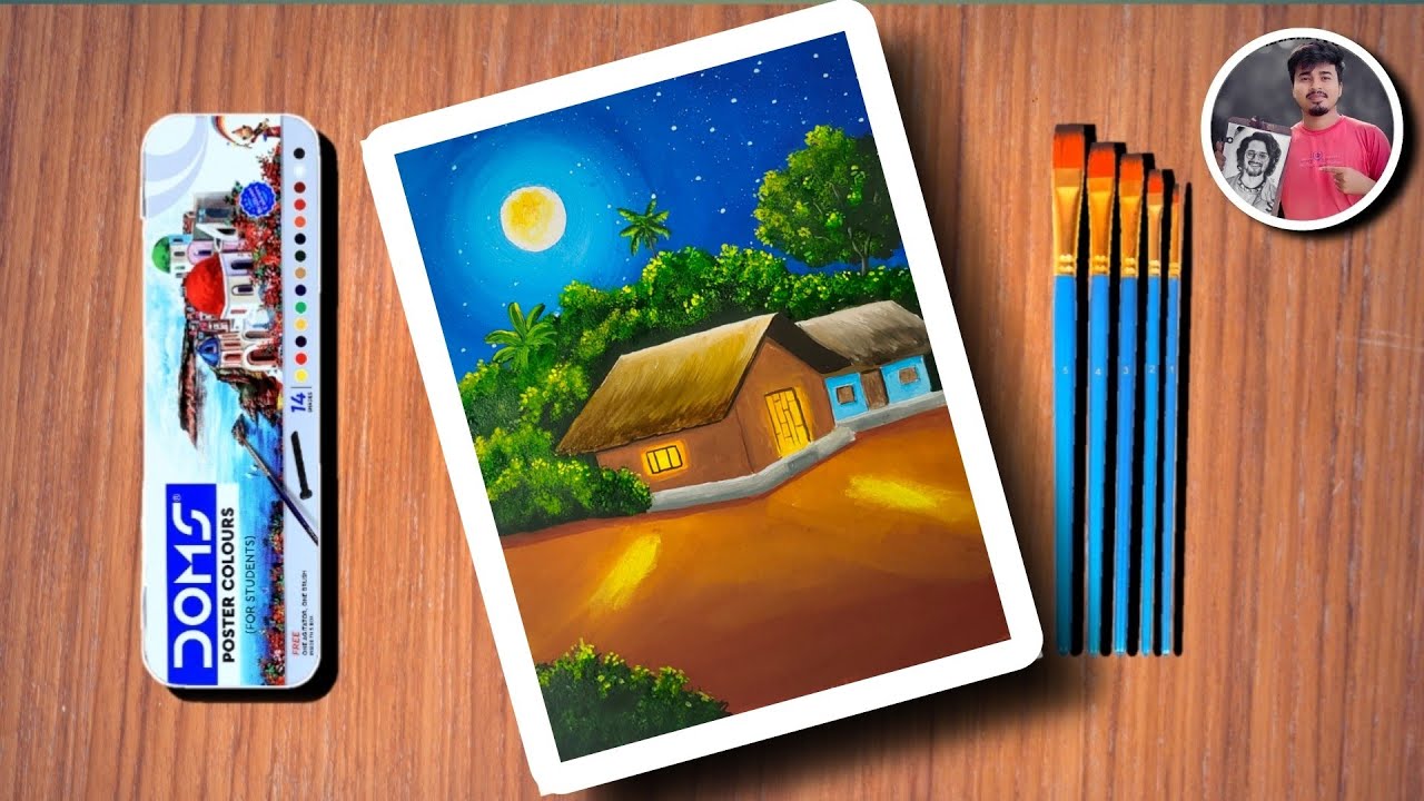 Most Beautiful Night Scenery😍 (Part-2)/Poster Colour Painting/Poster ...
