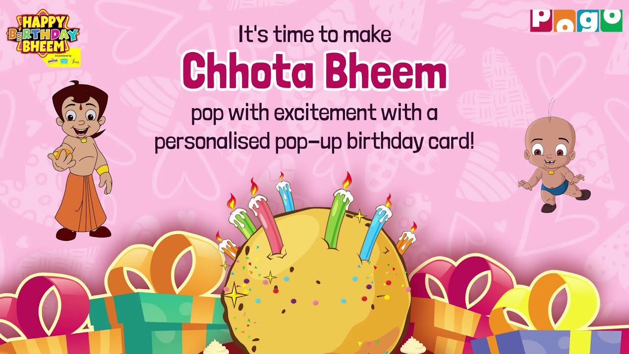Gift Chhota Bheem a Birthday Greeting Card - Laddoo Khake Bolo Happy ...