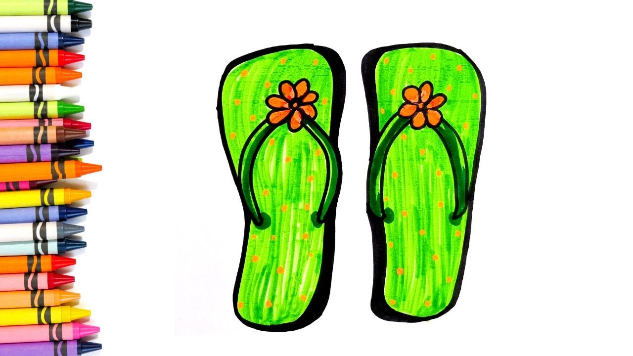 Drawing Cute Slippers For Kids & Toddlers, Rhymes and Art For Children ...