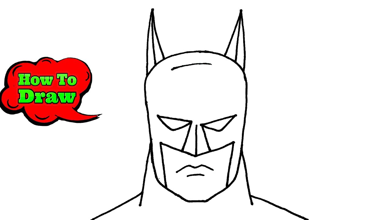 Batman Drawing: How To Draw Batman Face Step By Step Easy Way - YouTube