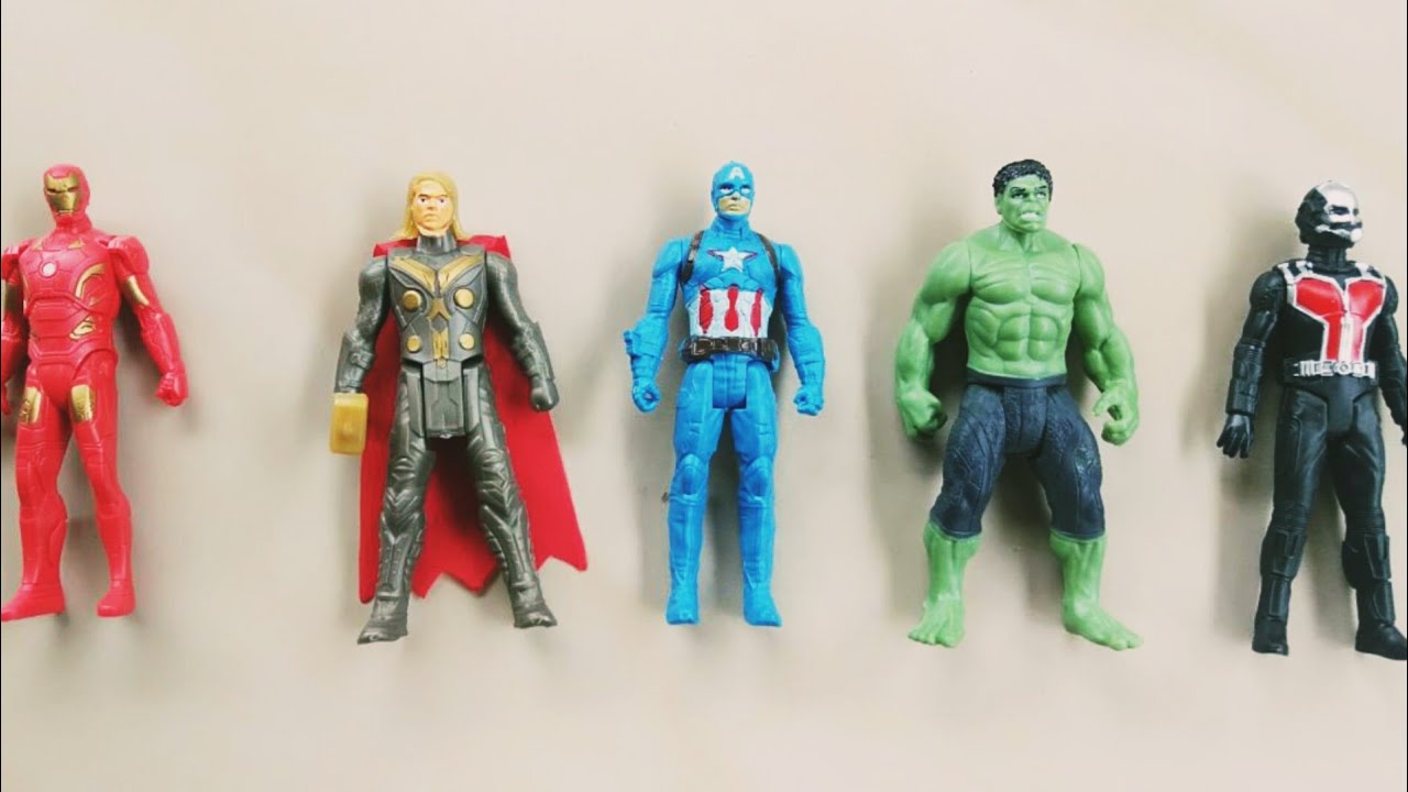 Unboxing mainan Avengers Ironman Thor Captain America Hulk Antman - YouTube