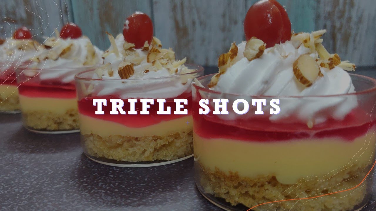 Trifle shots | Strawberry Trifle Pudding | Quick Dessert | Custard ...