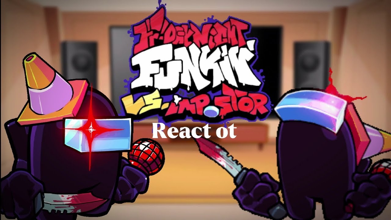 React ot Friday night Funkin vs among us V4 Black Imposter Cyan ...