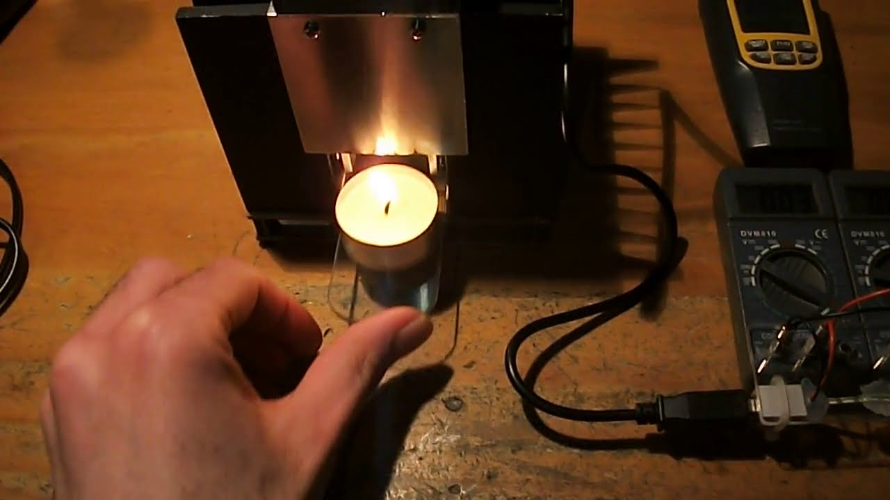 Candle powered radio with home made thermoelectric generator - YouTube