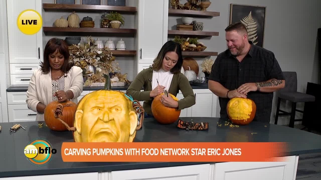 Carving pumpkins with Food Network star Eric Jones - Part 2 - YouTube