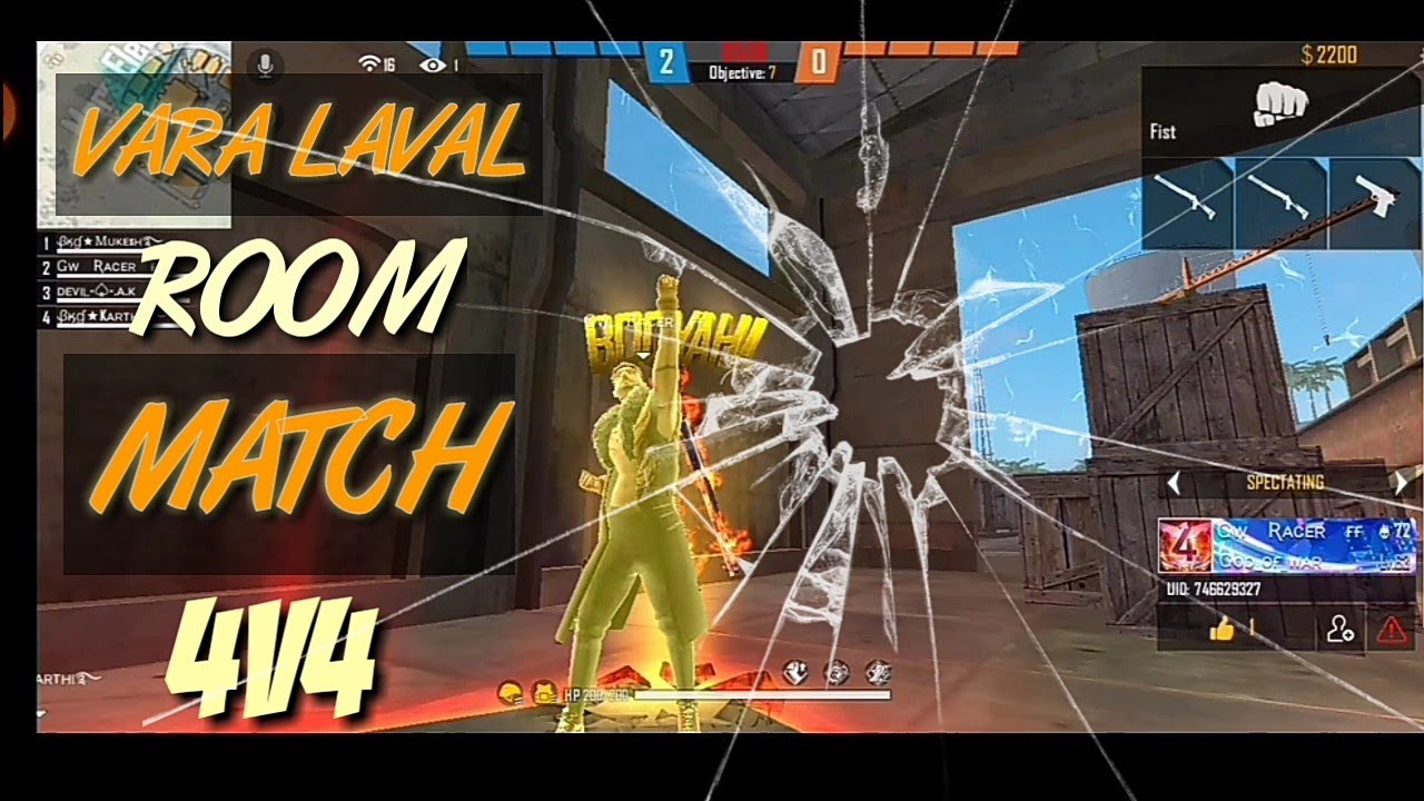 Gaming with VIP| Vara Laval 4v4 Room match | pls Like,Share&Subscribe ...