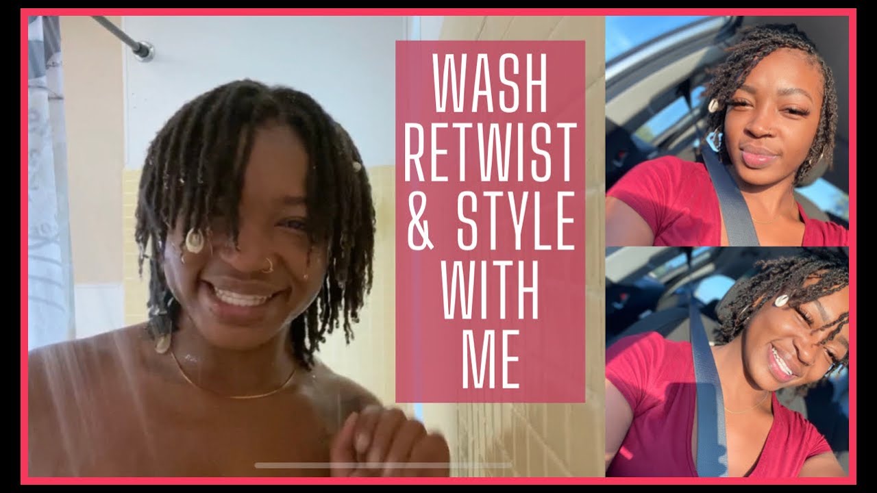 HOW I WASH, RETWIST, AND STYLE MY STARTER LOCS! | Two Strand Twists | Myricia La'Rease - YouTube