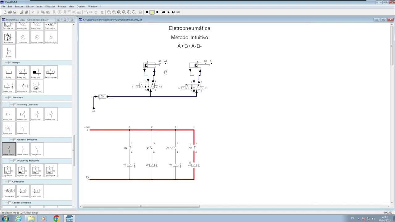 Eletropneumatica Fluidsim Metodo Intuitivo e Cascata - YouTube