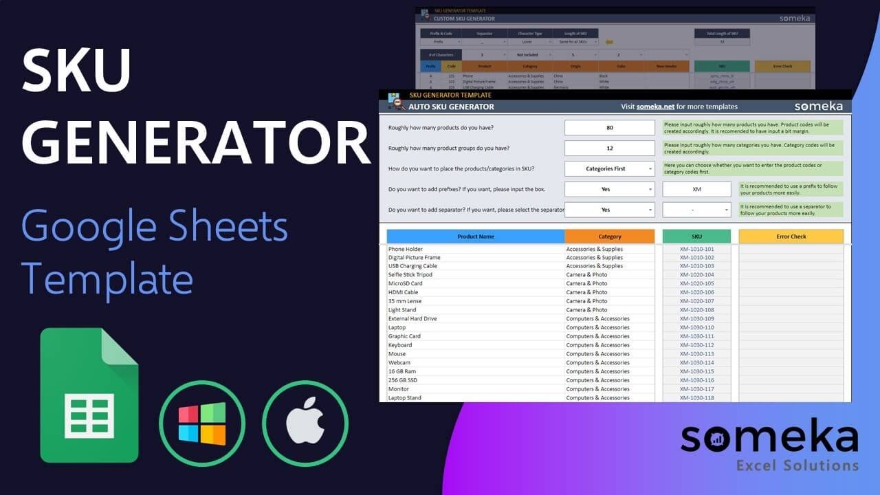 SKU Generator Google Sheets Template Create Unique Product SKU Generator Google Sheets Template Create Unique Product