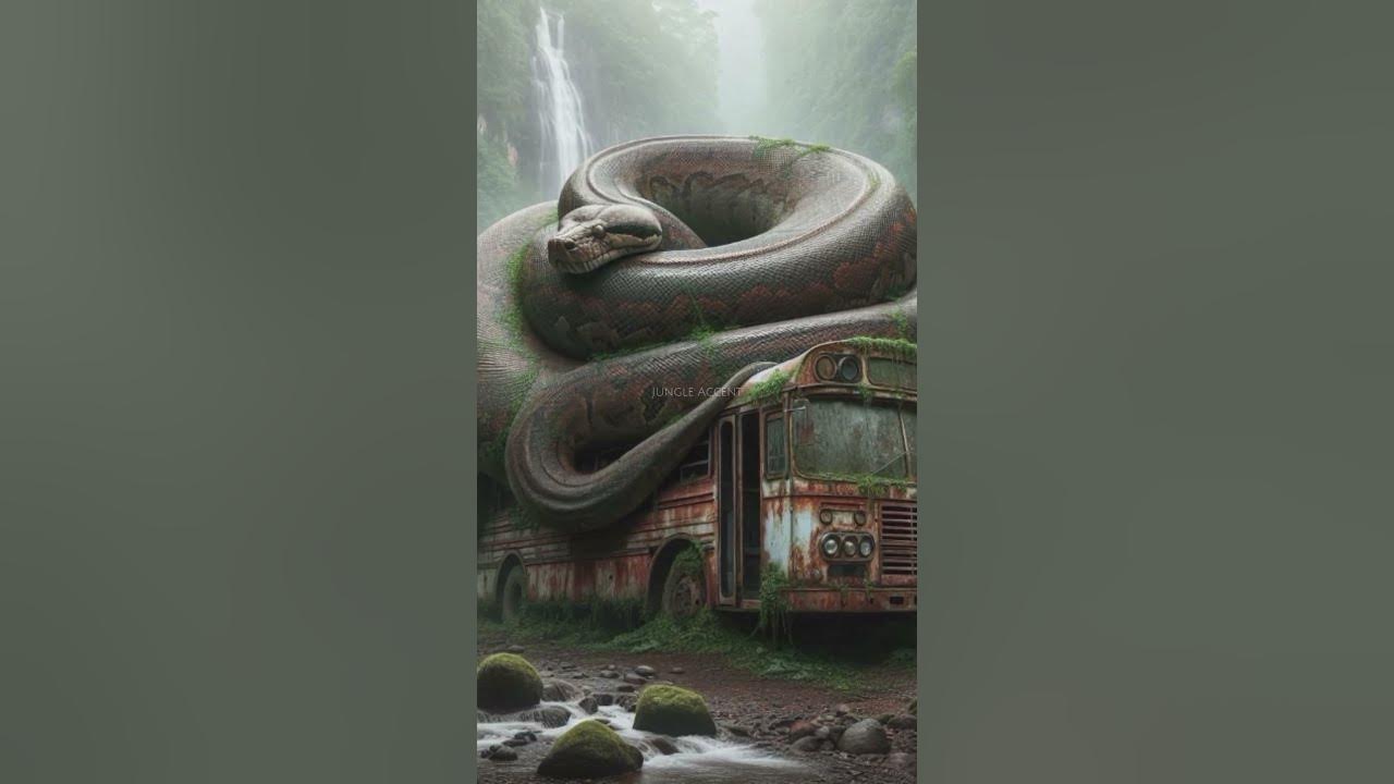 Massive Python Constricts Abandoned Bus in Jungle #animation # ...