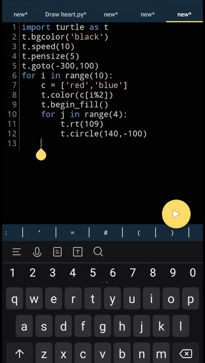 Python Turtle Graphic Design😜😜🥰🥰 Python Coding Status 😍😜 Shorts