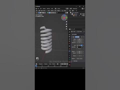 Spring in blender . Screw modifier | blender basics - YouTube