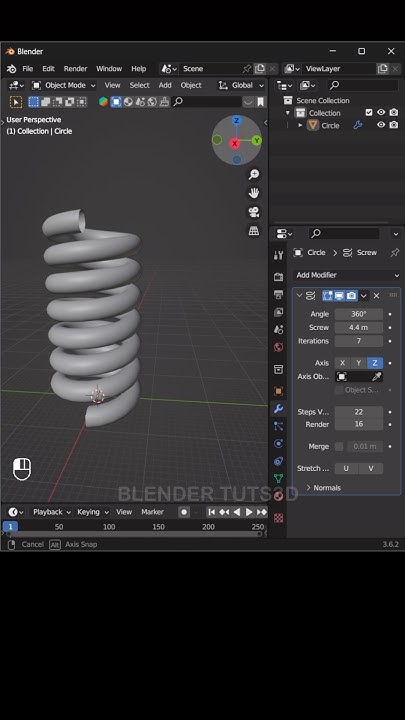 Spring in blender . Screw modifier | blender basics - YouTube