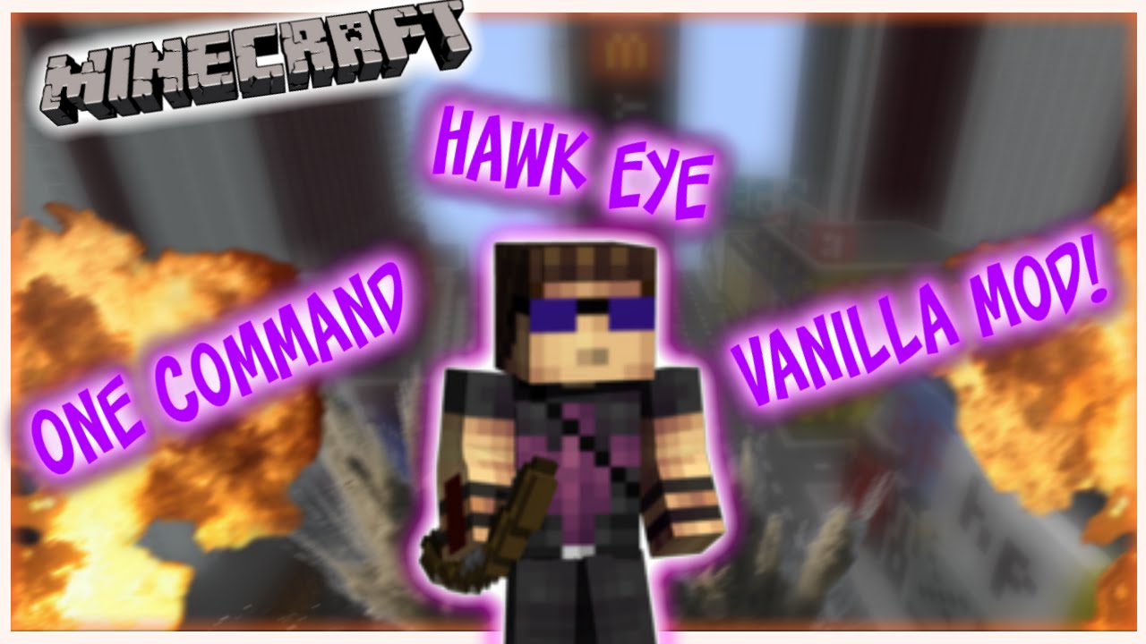 Minecraft | Avengers Assemble! | HAWKEYE | One Command (vanilla mod ...