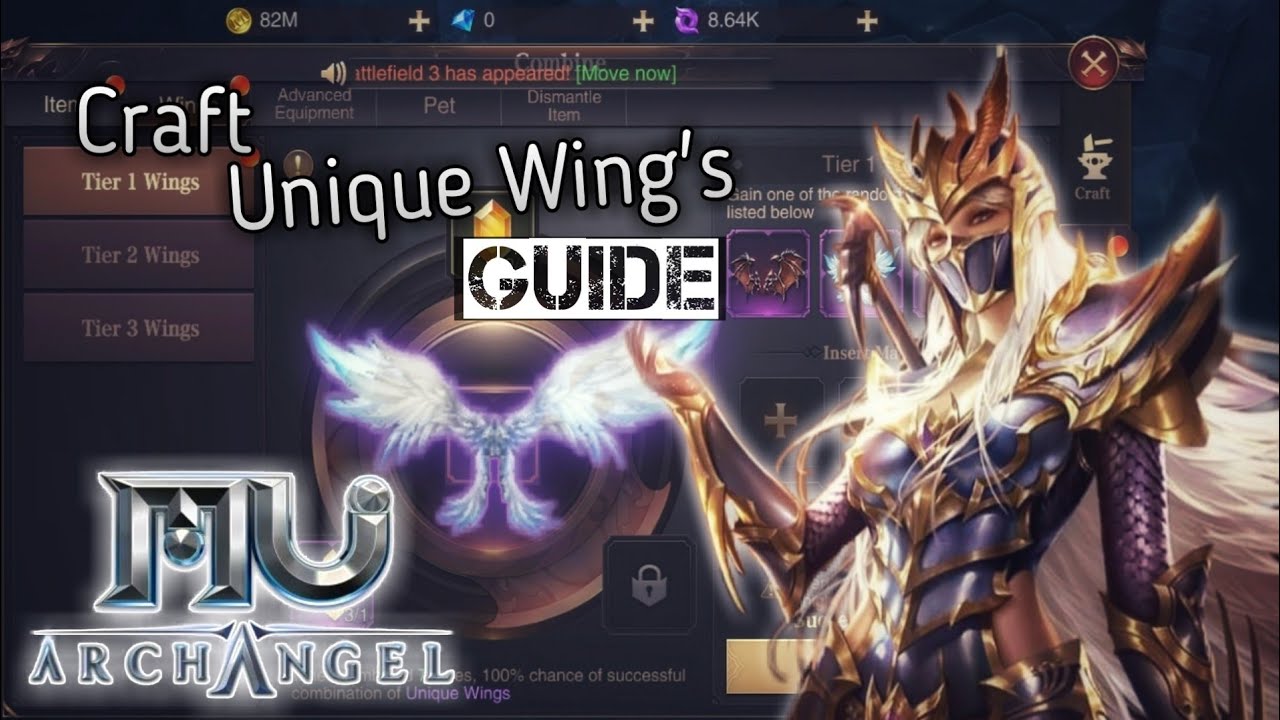 How to craft unique wing's in MU Archangel - YouTube