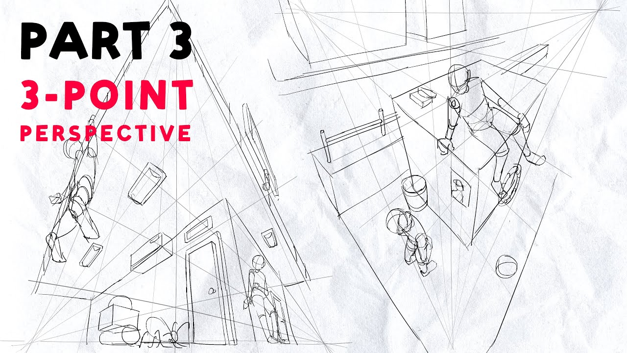 how to DRAW CHARACTERS IN 3 POINT PERSPECTIVE - YouTube
