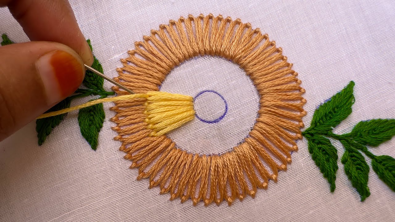 Wonderful flower design|hand embroidery video|embroidery design video ...