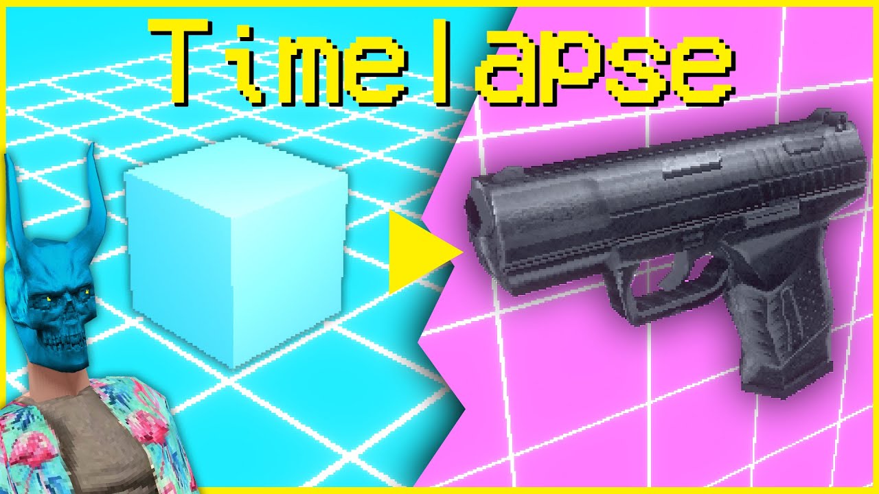 Low Poly PS1 Style FPS Gun in Blender Timelapse - YouTube