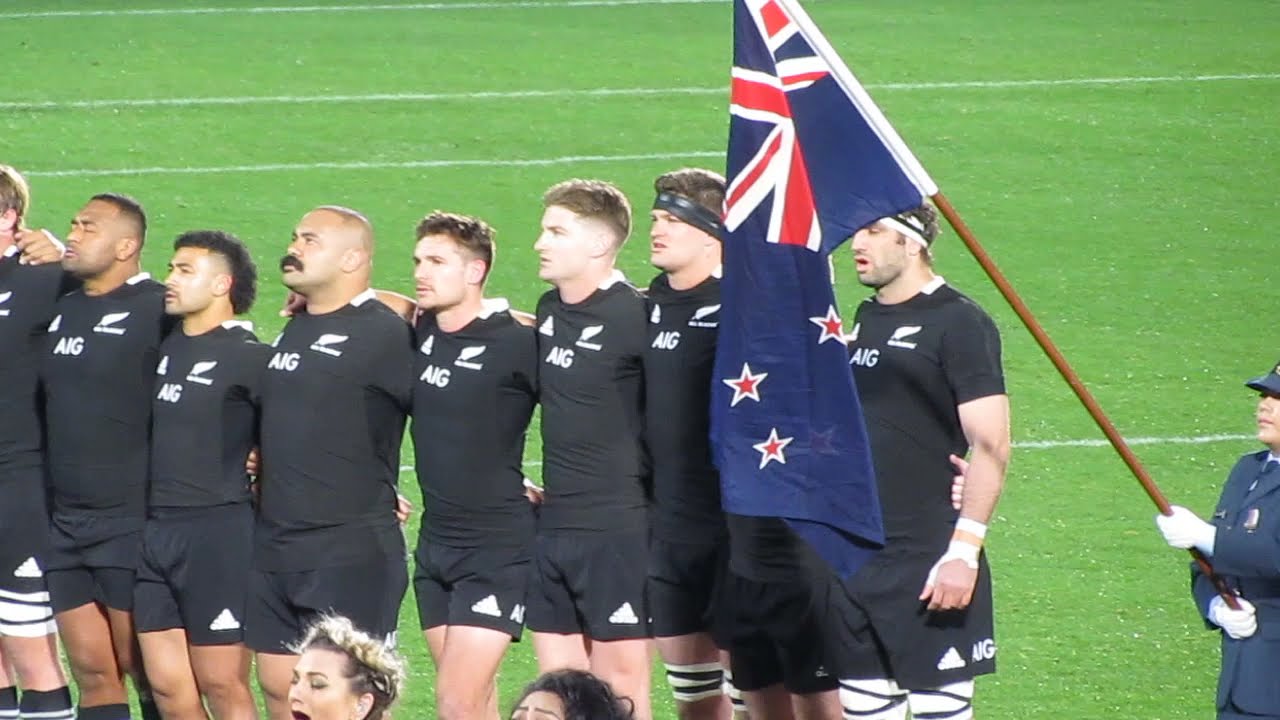 All Blacks v Tonga New Zealand National Anthem (Mt Smart Stadium 2021 ...