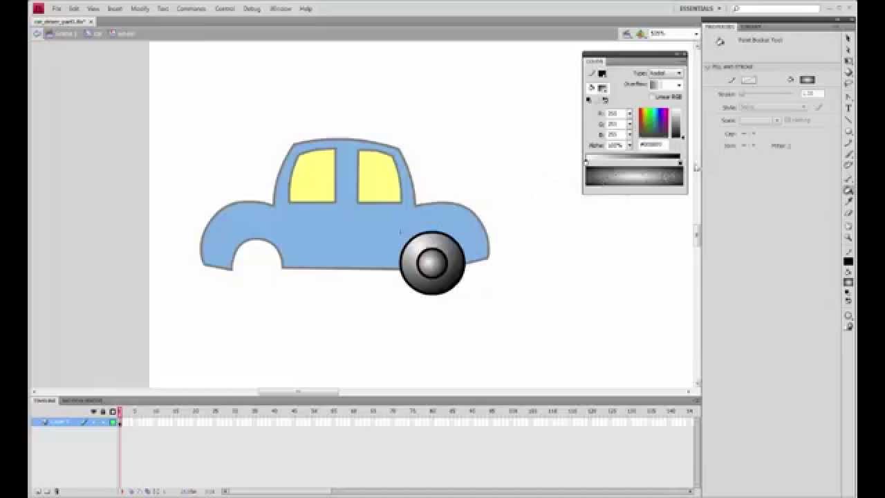 Adobe Flash - Creating car and driver [part 1] - YouTube