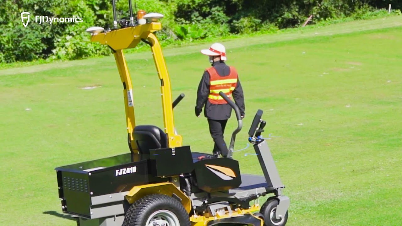Fully automatic electric zero-turn lawn mower from FJDynamics - YouTube