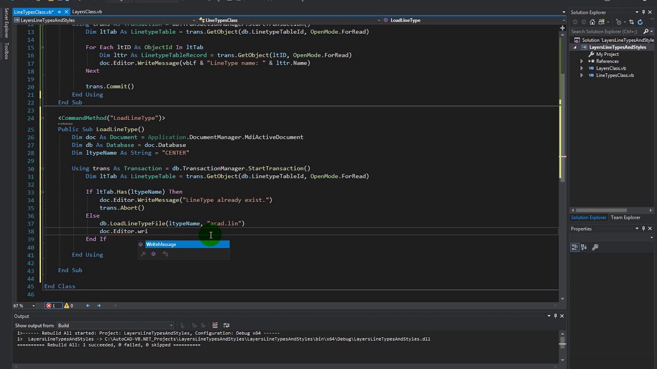 S6-12 Loading a LineType in AutoCAD using VB.NET - YouTube