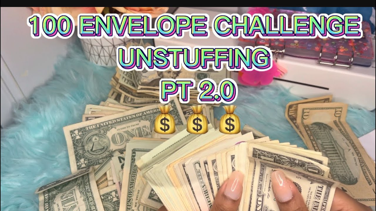 100 envelope challenge unstuffing part2 | 100 envelope savings ...