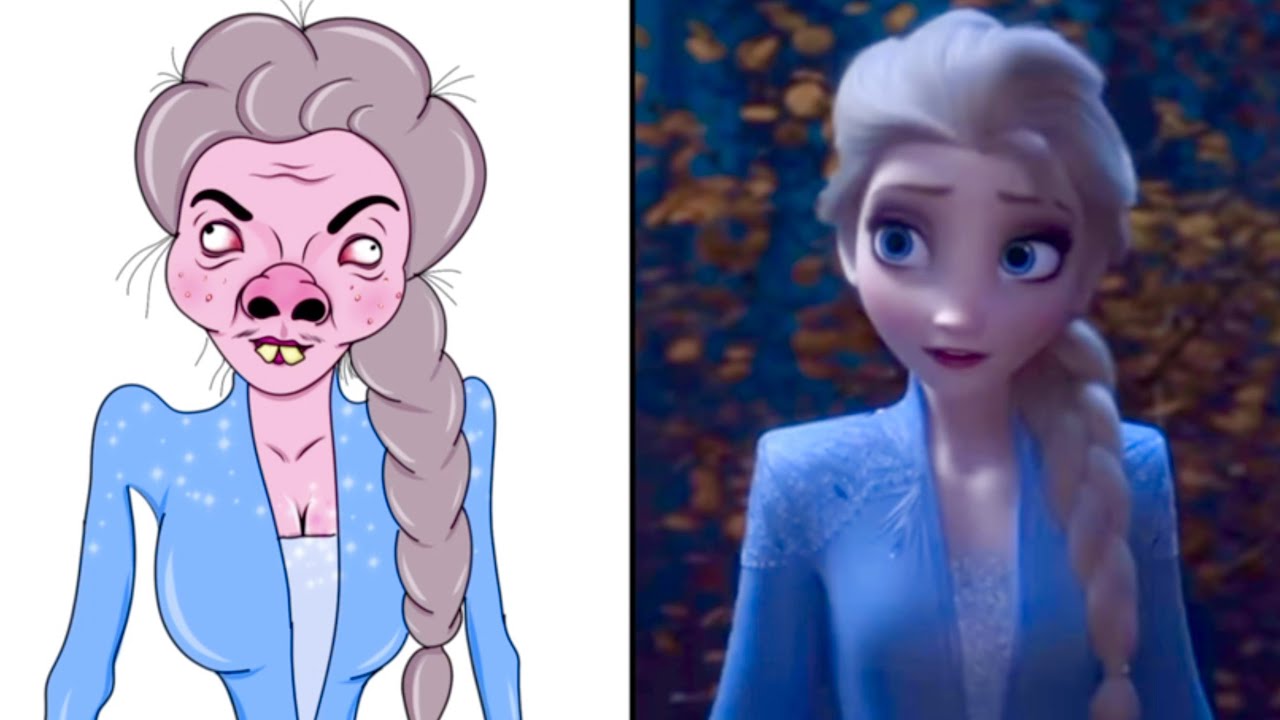 elsa battles the wind spirit frozen 2 Drawing meme | frozen elsa ugly ...