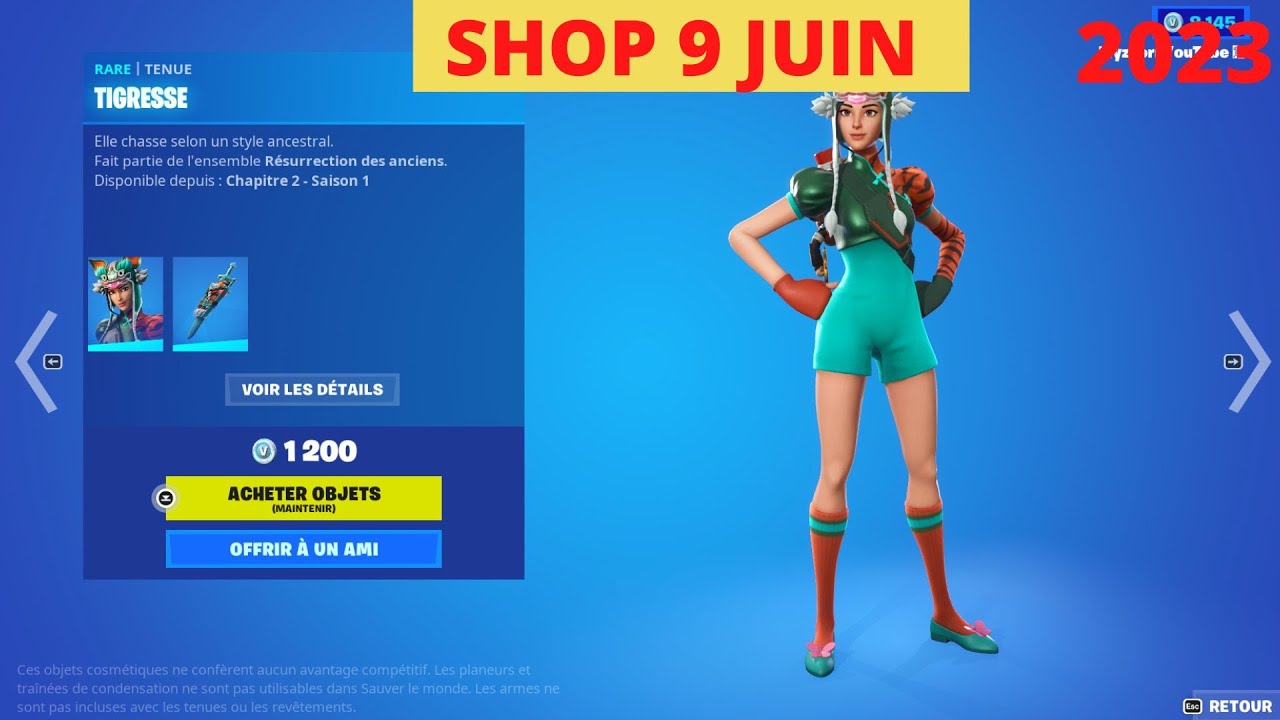 *NEW* TIGRESSE FORTNITE SKIN BOUTIQUE 9 JUIN FORTNITE BATTLE ROYAL ITEM ...
