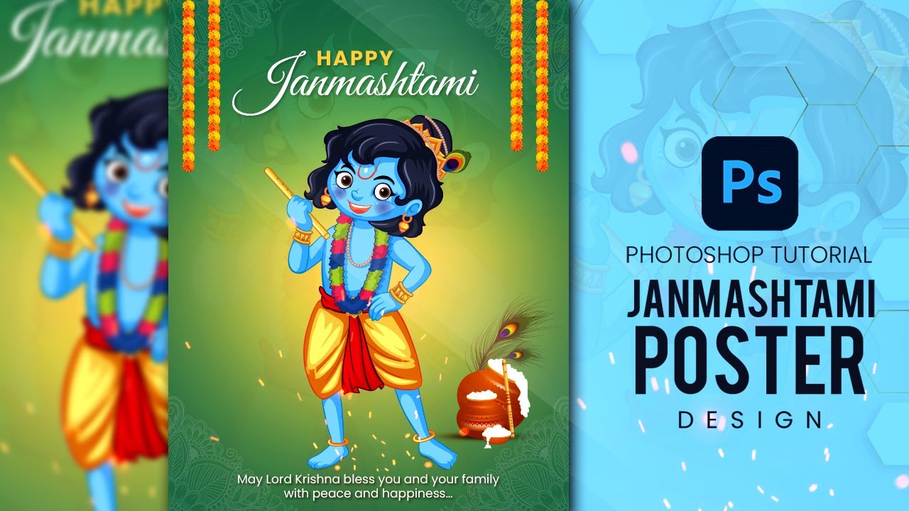 Janmashtami Poster Design | Photoshop Tutorial - YouTube