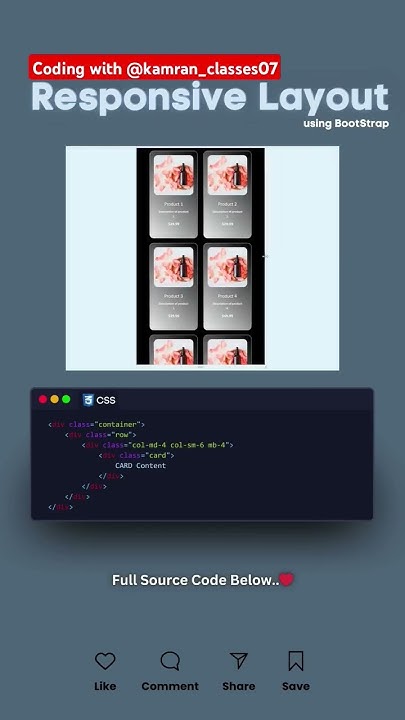 🤯 Responsive Layout Using Bootstrap 😱 Shorts Shortvideo Viralvideo Subscribe Youtube